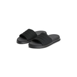 Tommy Hilfiger Herren Pantolette &raquo;DUAL DENSITY TEXTILE POOL SLIDE&laquo; Sommerschuh, Poolslides mit modischer Ziersteppung schwarz 44