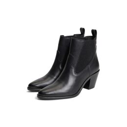 Tommy Hilfiger Damen Chelseaboots &raquo;LEATHER WESTERN CHELSEA BOOT&laquo; Trichterabsatz, Westernboots, Cowboystiefelette mit TH-Logoemblem schwarz 39