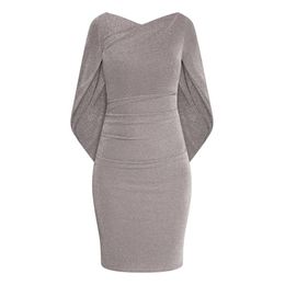 Vera Mont Cocktailkleid im Glitzer-Look in Taupe/Silver | Gr.: 40