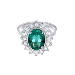 Elli Premium Ring Damen Gr&ouml;&szlig;e 52 gr&uuml;n / silber