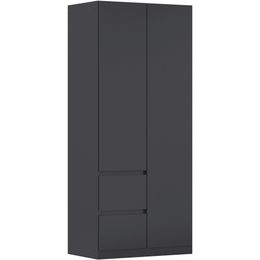 Dreht&uuml;renschrank Rauch, B:91cm H:210cm T:54cmgraumetallic, Holzwerkstoff, Schr&auml;nke, "Mehrzweckschrank Aktenschrank Mietswohnung Garderobe MAINZ 91cm