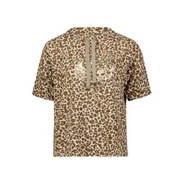 Betty Barclay Damen Kurzarmshirt "Damen mit Rippenstruktur"beige, khaki, Gr. 40, Obermaterial: 73% Viskose, 23% Polyester, 4% Elasthan, Shirts