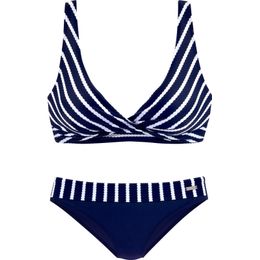 Lascana Damen Triangel-Bikini marine-wei&szlig; Gr&ouml;&szlig;e 34B
