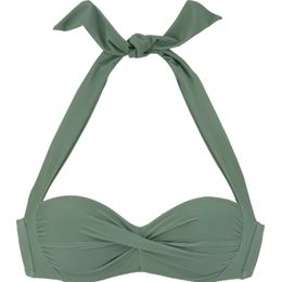 Damen B&uuml;gel-Bandeau-Bikini-Top oliv Gr&ouml;&szlig;e 40A