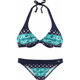 Kangaroos Damen B&uuml;gel-Bikini marine-bedruckt Gr&ouml;&szlig;e 44E