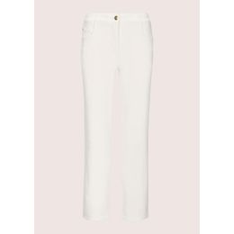 Madeleine Mode MADELEINE Damen Regular-fit-Jeans "Jeans Baumwollhose mit Saumabn&auml;hern", wei&szlig;, Modern, Gr. 42, Obermaterial: 92% Baumwolle CO. 6% Polyester PES. 2%