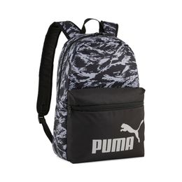 Puma Rucksack "PHASE AOP BACKPACK", schwarz-wei&szlig;, Rucks&auml;cke, mit ger&auml;umigem Hauptfach, mit vorderer Rei&szlig;verschlusstasche