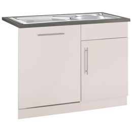 Wiho-K&uuml;chen Sp&uuml;lenschrank WIHO K&Uuml;CHEN, B:110cm H:85cm T:60cm, beige, K&uuml;che, Schr&auml;nke, "Cali", 110 cm breit, inkl. T&uuml;r/Sockel f&uuml;r Geschirrsp&uuml;ler