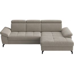 Sit & More Ecksofa SIT & MORE, B:264cm H:84cm T:181cm, beige, 100% Polyester, Wohnzimmer, Sofas, "Vanity, L-Form, B: 264 cm", Inkl.Sitz-,Kopf-und