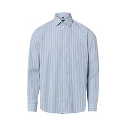 Andrew James Button Up Shirt male size L Aqua / Dark blue / Aubergine / White