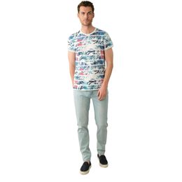 Deeluxe T-Shirt 'Caribbean' Herren Gr&ouml;&szlig;e S dunkelblau / petrol / himbeer / wei&szlig;