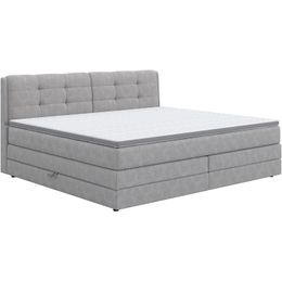Boxspringbett COTTA, B:221cm L:215cm, grau, 100% POLYESTER (PES), Komplettbetten, "Fort II, in verschiedenen Breiten erh&auml;ltlich - auch als