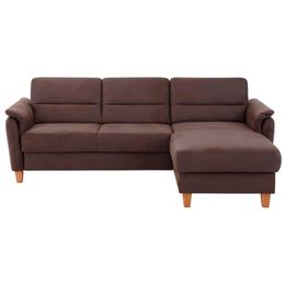 Ecksofa Home Affaire, B:244cm H:89cm T:163cm, braun, 100% Polyester;Struktur (100% Polyester);Luxus-Microfaser in Lederoptik (100% Polyester),