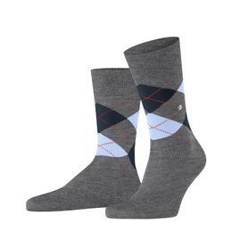 Burlington Herren Socken "Manchester", Gr. 46, grau, Baumwollmischung, Socken, Einheitsgr&ouml;&szlig;e 40-46, Argyle-Muster, Burlington-Clip