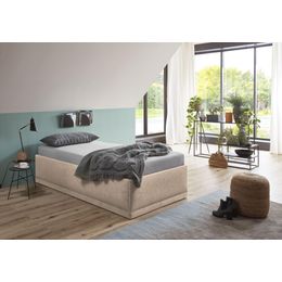 Polsterbett, B:106cm H:42cm L:206cm, beige, Westfalia Schlafkomfort, Bezug Bett: Veloursstoff 100% Polyester oder Microfaser (100%