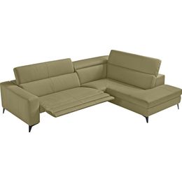 Ecksofa Egoitaliano, B:269cm H:96cm T:203cm, gr&uuml;n, Leder &raquo;BULL&laquo; (echtes Rindsleder). Geschliffenes, pigmentiertes und behandeltes Rindsleder mit