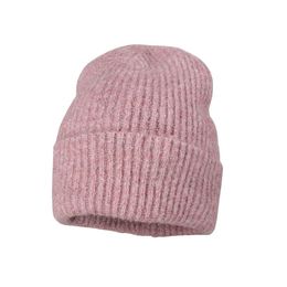 CAPO Damen Strickm&uuml;tze, rosa, Strick, Materialmix, M&uuml;tzen, Dezente Melange-T&ouml;ne, Grobstrick