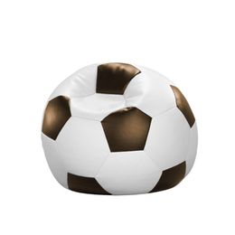 Linke Licardo Fu&szlig;ball-Sitzball Kunstleder wei&szlig;/braun &Oslash; 90 cm