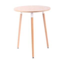 CLP Retro-Design K&uuml;chentisch AMALIE mit 3 Holzbeinen I hochwertige Materialen I rund &Oslash; 60 cm I Tischh&ouml;he 75 cm