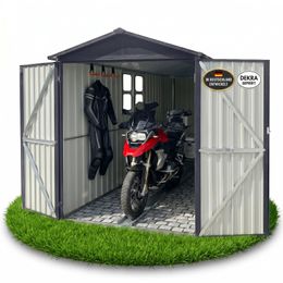 ALBATROS Premium Motorradgarage &ndash; verzinktes Metall in Anthrazit (RAL 7016) 169x296x191cm Motorrad Unterstellplatz wetterfest