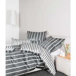Janine Baumwoll Bettw&auml;sche Modernclassic Streifenlook