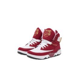Ewing Herren Sneaker "Ewing Ewing 33 HI x ODB", Gr. 44,5burgundy, gold, wei&szlig;, Leder, Schuhe