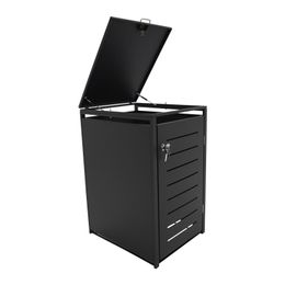 DEGAMO M&uuml;lltonnenbox K&Ouml;LN 60x62x102cm f&uuml;r Tonnen 120 Liter, Stahl anthrazit