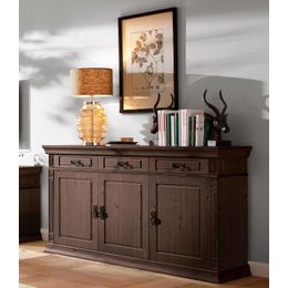 Sideboard OTTO HOME, B:158cm H:83cm T:39cm, braun, Massivholz, Wohnzimmer, Sideboards, "Vinales", Kommode, Breite 158 cm