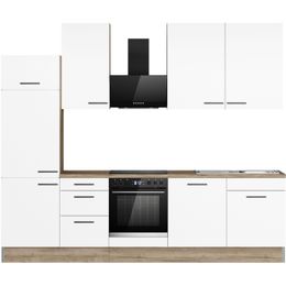 K&uuml;chenzeile Optifit, B:290cm T:60cm, wei&szlig;, Komplettk&uuml;chen-Sets, "Fiona", Breite 290 cm, mit Hanseatic-E-Ger&auml;ten, in Premium oder Basic