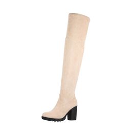 Elara Overknees Damen Gr&ouml;&szlig;e 40 creme