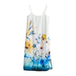 next Kleid Damen Gr&ouml;&szlig;e 44 creme / himmelblau / gelb / wei&szlig;