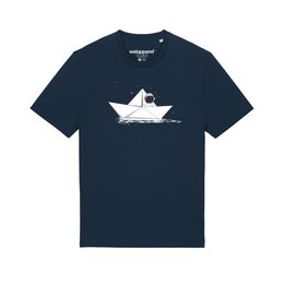 Watapparel T-Shirt 'Astronaut in paper boat' Herren Gr&ouml;&szlig;e L navy / anthrazit / dunkelgrau / wei&szlig;