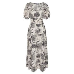 Lascana Maxikleid in schwarz-creme bedruckt | Gr.: 40