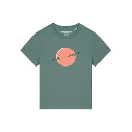 Watapparel T-Shirt 'Countryside 01' Damen Gr&ouml;&szlig;e XL gr&uuml;n / petrol / lachs / wei&szlig;