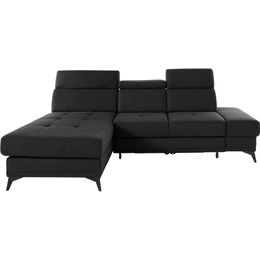 Ecksofa OTTO HOME, B:246cm H:83cm T:173cm, grau, Webstoff (100% Polyester);Luxus-Microfaser Paris (90% Polyester/10% Polyamid);Struktur fein (100%