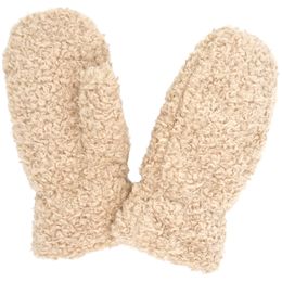 styleBREAKER Damen F&auml;ustlinge "Teddy F&auml;ustlinge mit Fleece Futter", beige, Modisch, Obermaterial: 10% Elasthan EL. 90% Polyester PES., Handschuhe