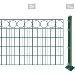 Arvotec Doppelstabmattenzaun "EASY 100 zum Aufschrauben "Ring" mit Zierleiste", H/L: 100cm x 50m, Pfosten: 26 Stk., gr&uuml;n, Zaunelemente, Zaunh&ouml;he 100