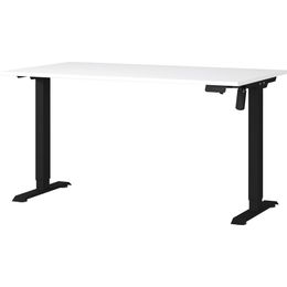 Schreibtisch Germania, B:140cm H:120cm T:80cm, schwarz-wei&szlig;, B&uuml;ro, Tische, "Boras", Breite 120/140/160/180 cm, Metallgestell, elektrisch
