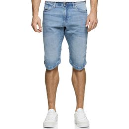 INDICODE Herren Jeansbermudas "INKem", blau, Gr. S, leichte Abriebeffekte, Denim/Jeans, Obermaterial: 98% Baumwolle, 2% Elasthan, Jeans,