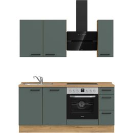 K&uuml;chenzeile Nobilia, B:180,3cm H:216,6cm T:60cm, gr&uuml;n, Komplettk&uuml;chen-Sets, ""Easytouch II", NEU: individuell anpassbar mit gratis Profi-Beratung",