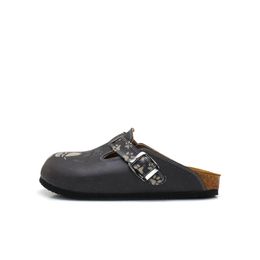 Goby Clogs 'Women Calceo Black and Beige Clogs CAL5422 with cat design' Damen Gr&ouml;&szlig;e 41 bunt