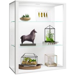Wandregal Vcm, B:70cm T:35cm, wei&szlig;, Wohnzimmer, Regale, "olz Glas Stand Vitrine Sammelvitrine Glasol LW"