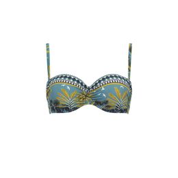 Olympia Bikinitop 'Ethno Palm' Damen Gr&ouml;&szlig;e 75 hellblau / oliv / schwarz / wei&szlig;