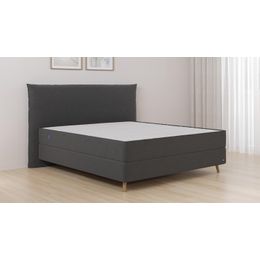 BRUNO Boxspringbett Premium 240x200cm in Schwarz Anthrazit | Matratzen-H&auml;rtegrad: Links H2 / Rechts H3 | mehrfach ausgezeichnet in Design & Qualit&auml;t