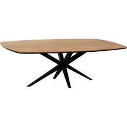 Esstisch OMG DESIGN, B:220cm H:77cm T:120cm, braun, Tische, "Wellington", Hochwertige Melamin-Tischplatte mit Metallgestell