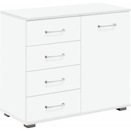 Kombikommode Priess, B:82cm H:71cm T:38cm, wei&szlig;, Holzwerkstoff, Schlafzimmer, Sideboards, "Barcelona mit 4 Schubk&auml;sten und T&uuml;r in 6 Farben"