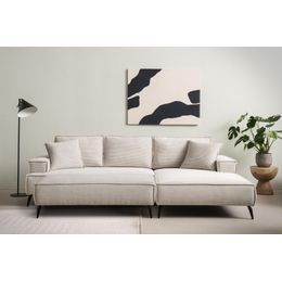 Ecksofa OTTO HOME, B:275cm H:83cm T:173cm, beige, Wohnzimmer, Sofas, "TVINNU Cord, L-Form, 275 cm, mit Hocker", stellbar zum Schlafsofa
