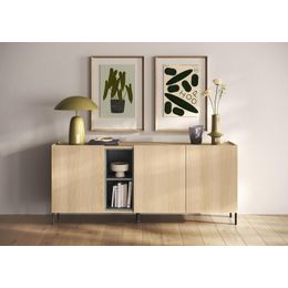 Sideboard OTTO HOME, B:182cm H:80cm T:42cmeiche lindberg dekor, Holzwerkstoff, Wohnzimmer, Sideboards, "Badia, 182 cm breit, 3 T&uuml;ren, Anrichte,