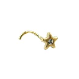 Gallay Nasenstecker 4mm Stern mit Zirkonia wei&szlig; 14Kt GOLD
