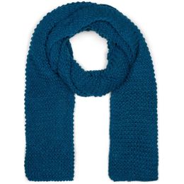 styleBREAKER Damen Strickschal "Langer Strick Schal mit Wellen Strickmuster", blau, Modisch, Obermaterial: 100% Polyacryl PAN., Modet&uuml;cher